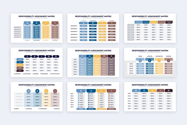 Responsibility Assignment Matrix Infographics Template for Illustrator ...