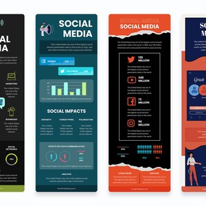 Social Media Vertical Infographic Templates | Diagrams for Powerpoint ...