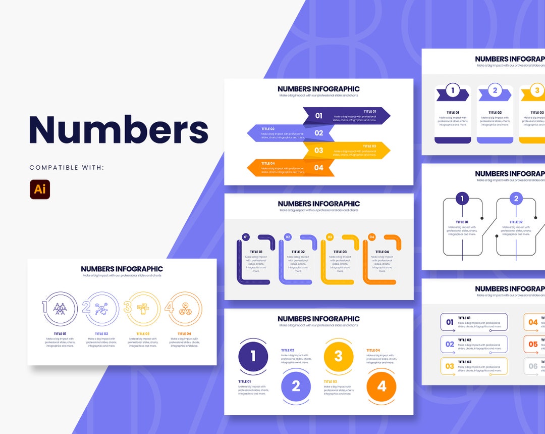 Numbers Infographics Template for Illustrator Easy to Edit - Etsy