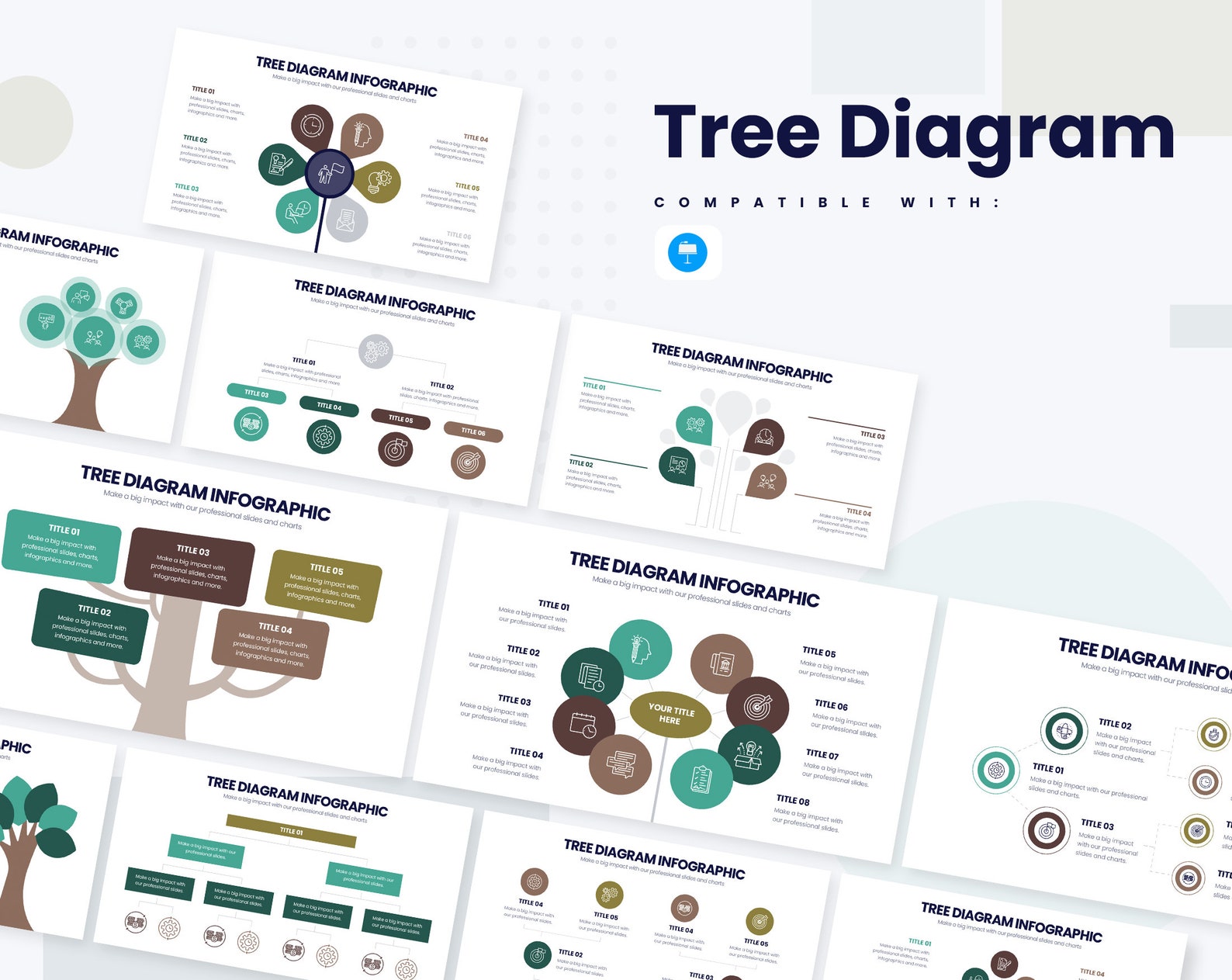 Tree Diagram Infographics Template for Keynote Best | Etsy