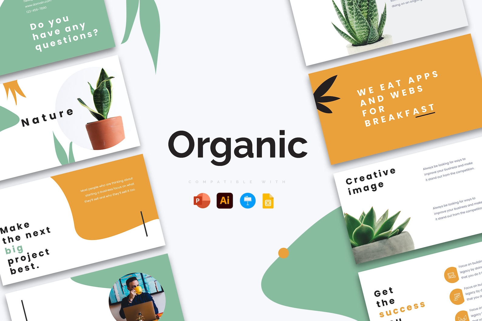 Organic Presentation Template | Powerpoint Template, Slides for Keynote ...