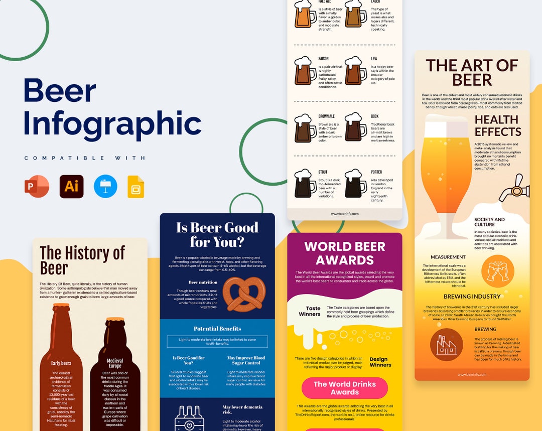 Beer Vertical Infographics Template Diagrams for Powerpoint ...
