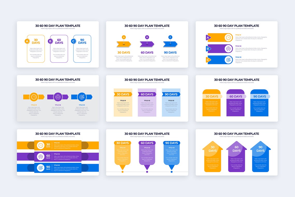 30 60 90 Days Plan Infographics | Template for Illustrator | Best ...