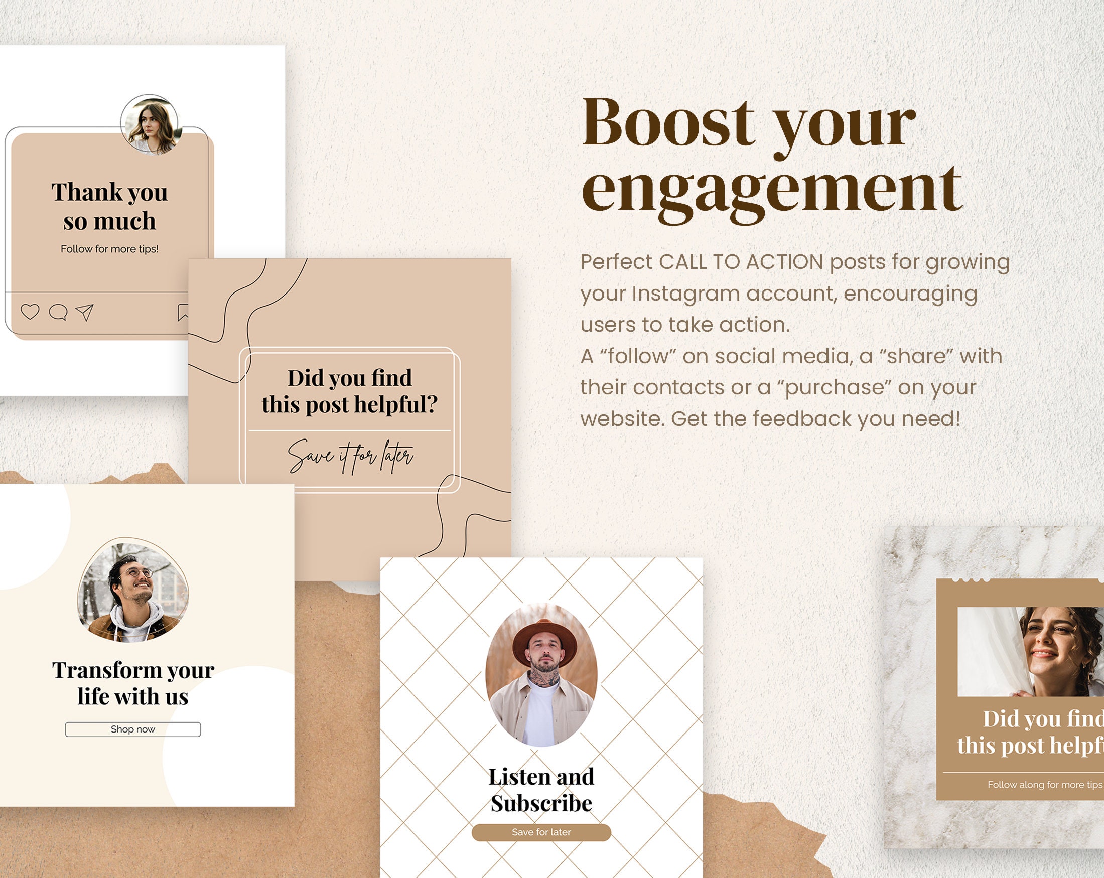 50 Call to Action Posts CANVA Templates Easy to Edit Increase Instagram ...