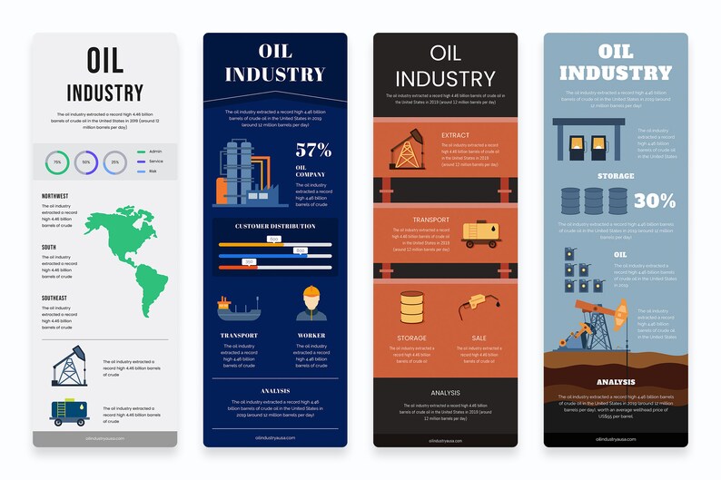 Oil Industry Vertical Infographic Templates Diagrams for Powerpoint ...