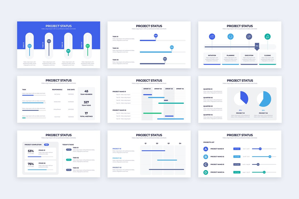 Project Status Infographics | Powerpoint Template, Template for ...