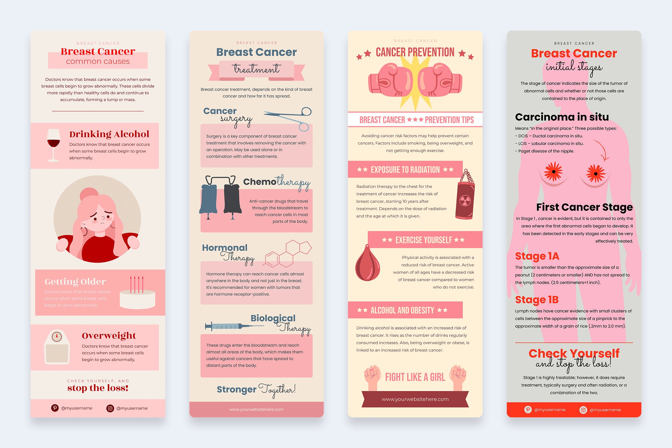 Breast Cancer Vertical Infographic Templates | Diagrams for Powerpoint ...