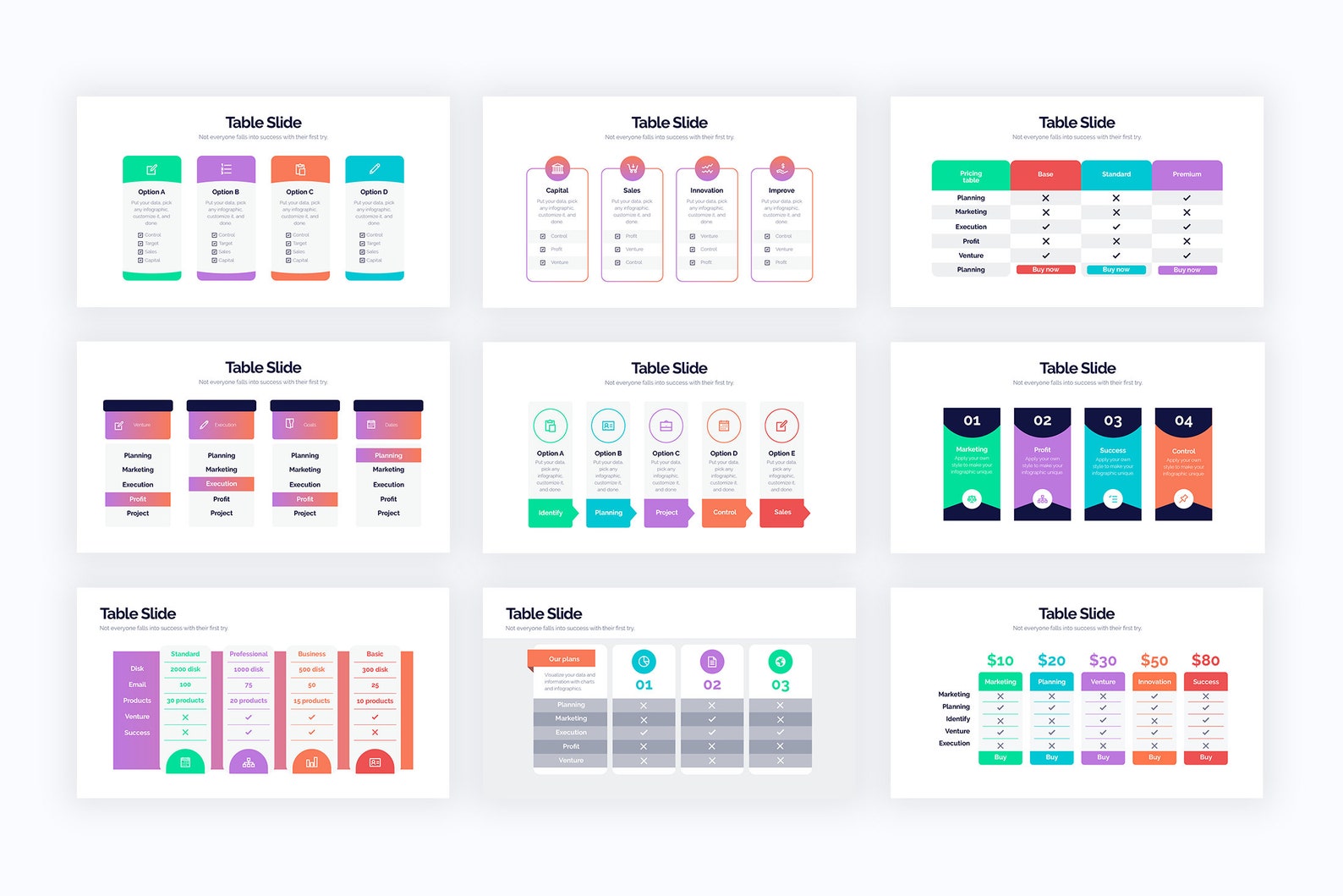 Table Slide Infographic Templates | Diagrams for Powerpoint ...