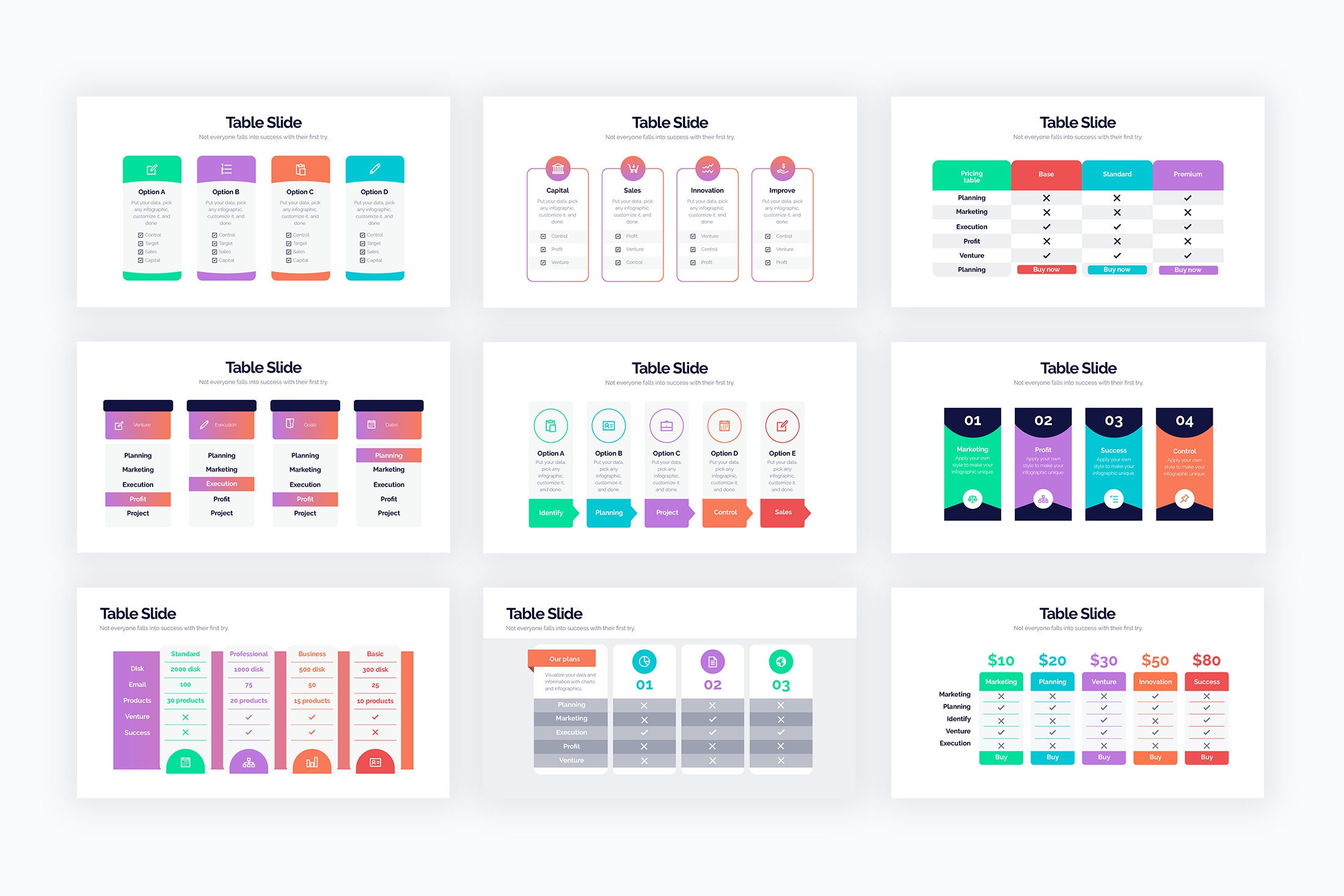 Table Slide Infographic Templates | Diagrams for Powerpoint ...