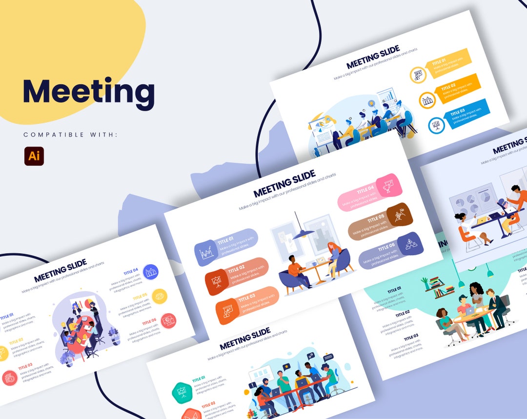 Meeting Infographics | Template for Illustrator, Easy to Edit, Fully ...