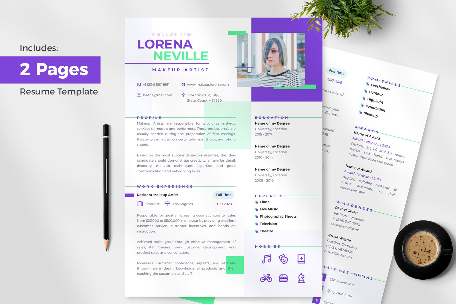 Eva Resume Template Professional Microsoft Word CV Indesign - Etsy
