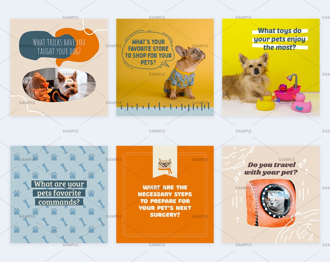 Pet Engagement Question Social Media CANVA Template | Etsy