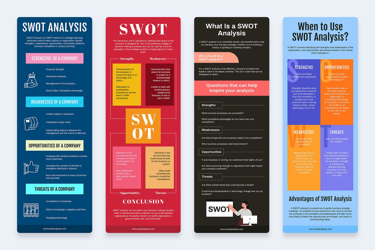 SWOT Vertical Infographic Templates | Diagrams for Powerpoint ...