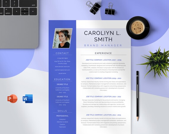 Nora Resume Template Professional Microsoft Word CV Template | Etsy