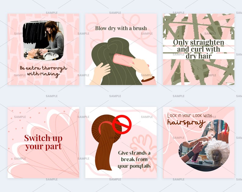 Hairstyle Tip Social Media Hairstyle Template for Canva, Hairstyle Tips ...