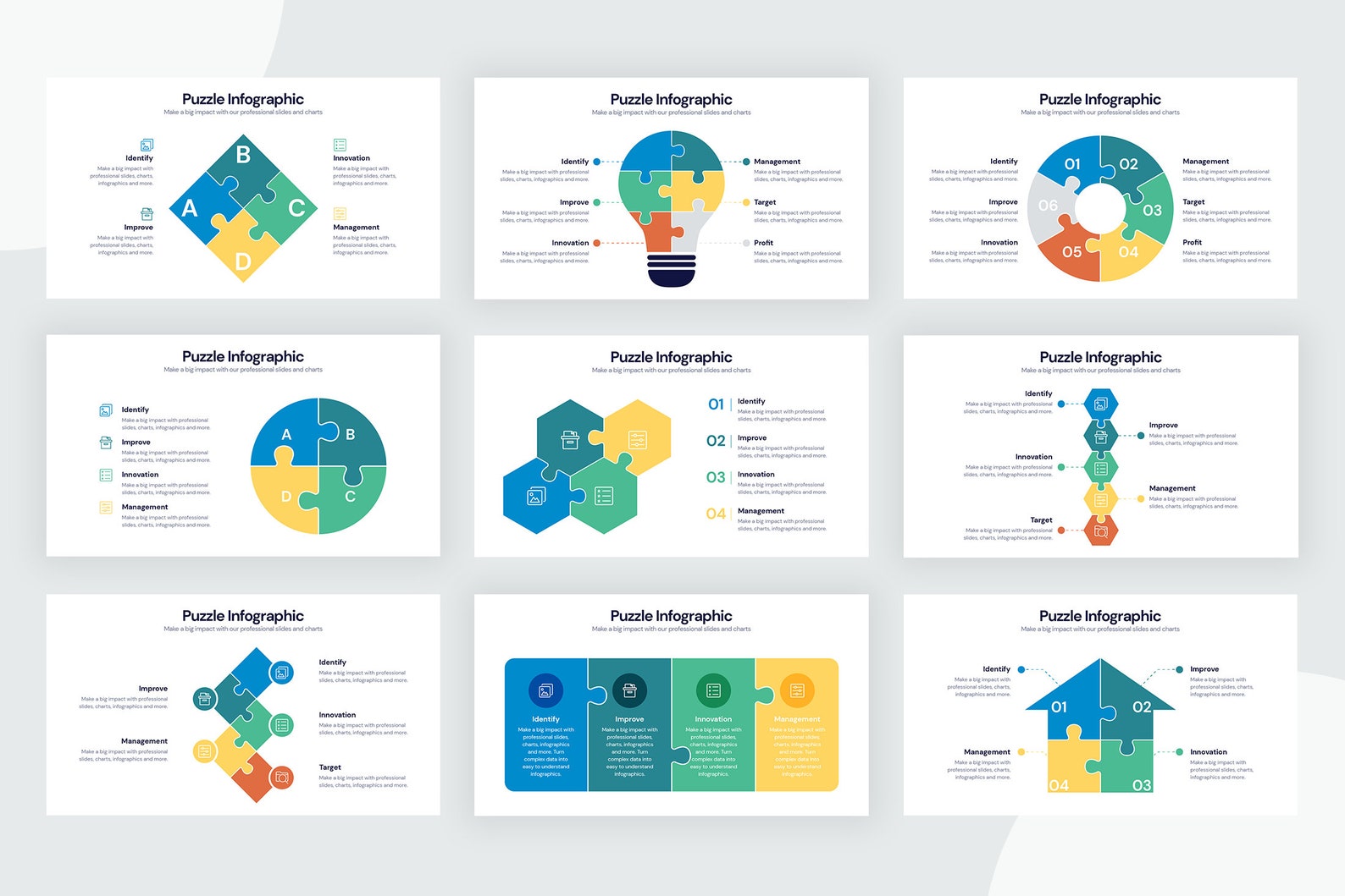 Puzzle Infographic Templates | Diagrams for Powerpoint, Illustrator ...