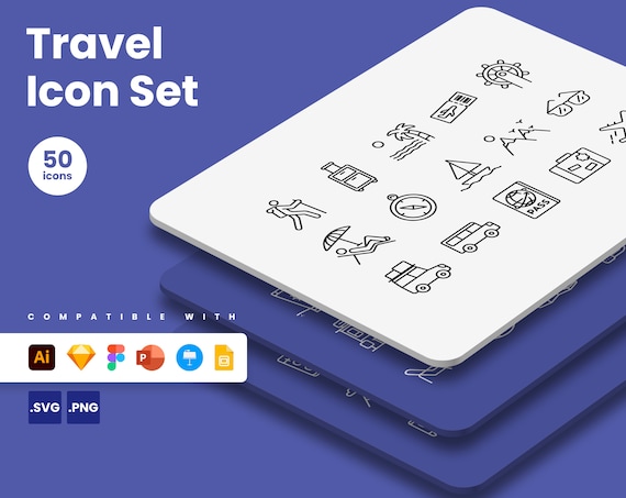 Travel Icons Vector Icons for Powerpoint Keynote - Etsy