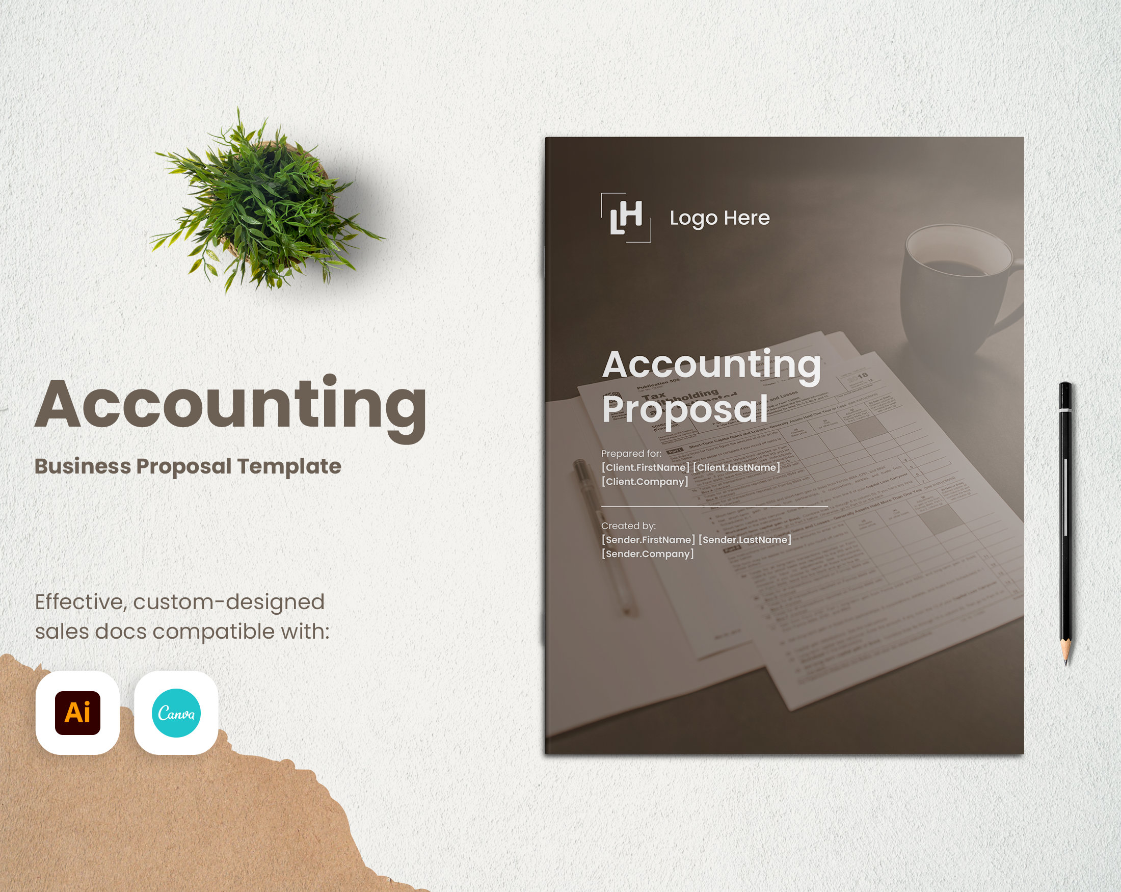 Accounting Proposal Template for CANVA & ILLUSTRATOR - Etsy