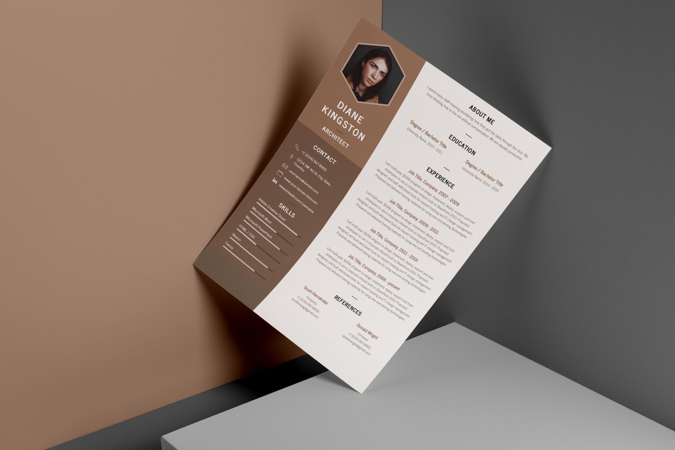Elena Resume Template Professional Microsoft Word CV Template ...