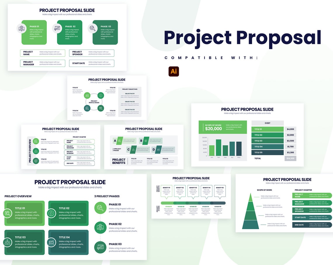 Project Proposal Infographics Template for Illustrator - Etsy