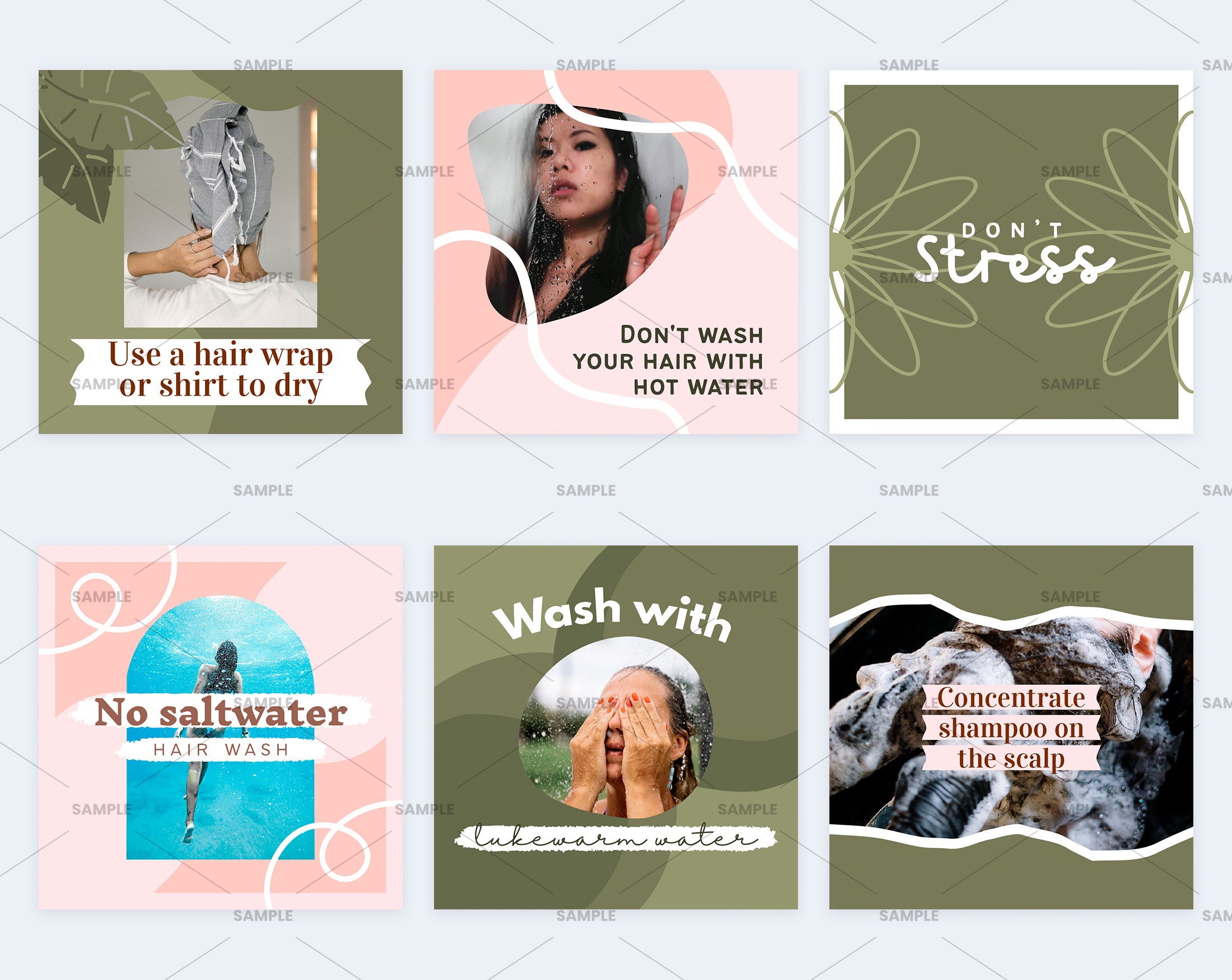 Hairstyle Tip Social Media Hairstyle Template for Canva, Hairstyle Tips ...