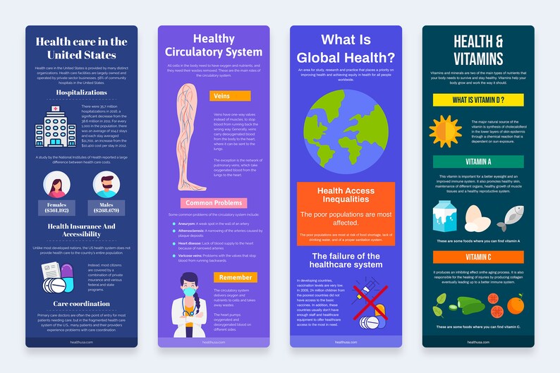 Health Vertical Infographic Templates | Diagrams for Powerpoint ...