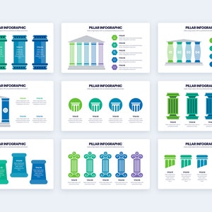 Pillar Infographics | Template for Illustrator, Easy to Edit, Fully ...