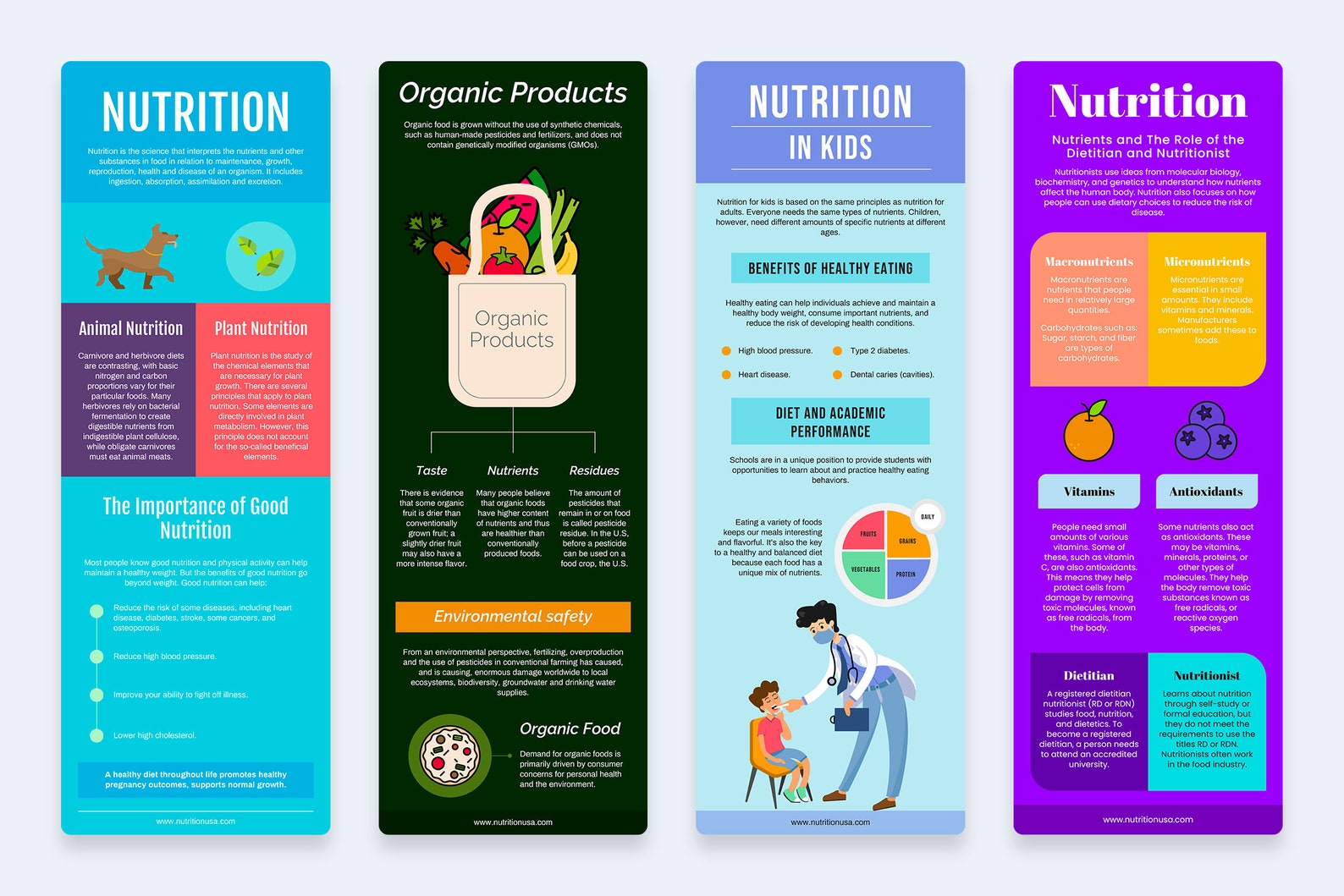 Nutrition Vertical Infographic Templates Diagrams for Powerpoint ...