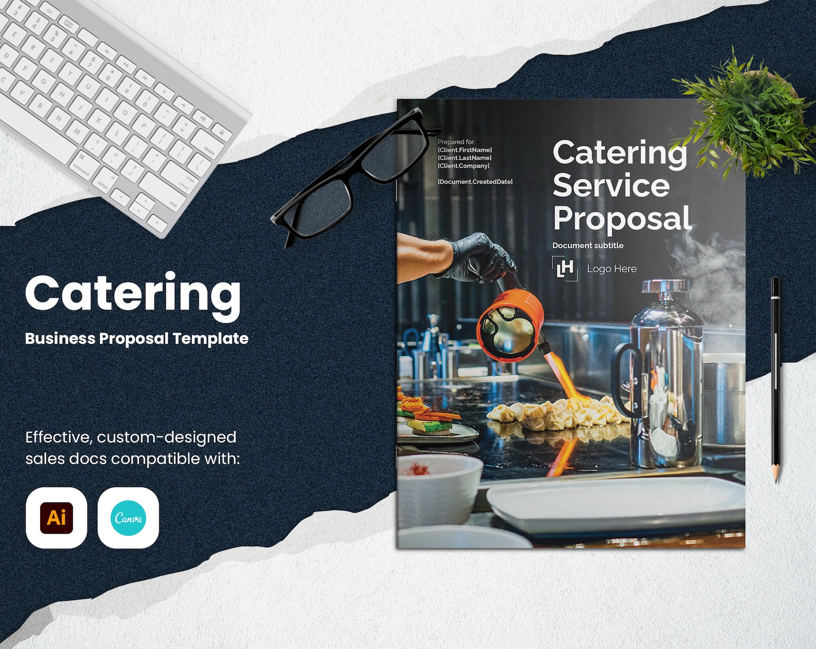 Catering Proposal Template for CANVA & ILLUSTRATOR - Etsy