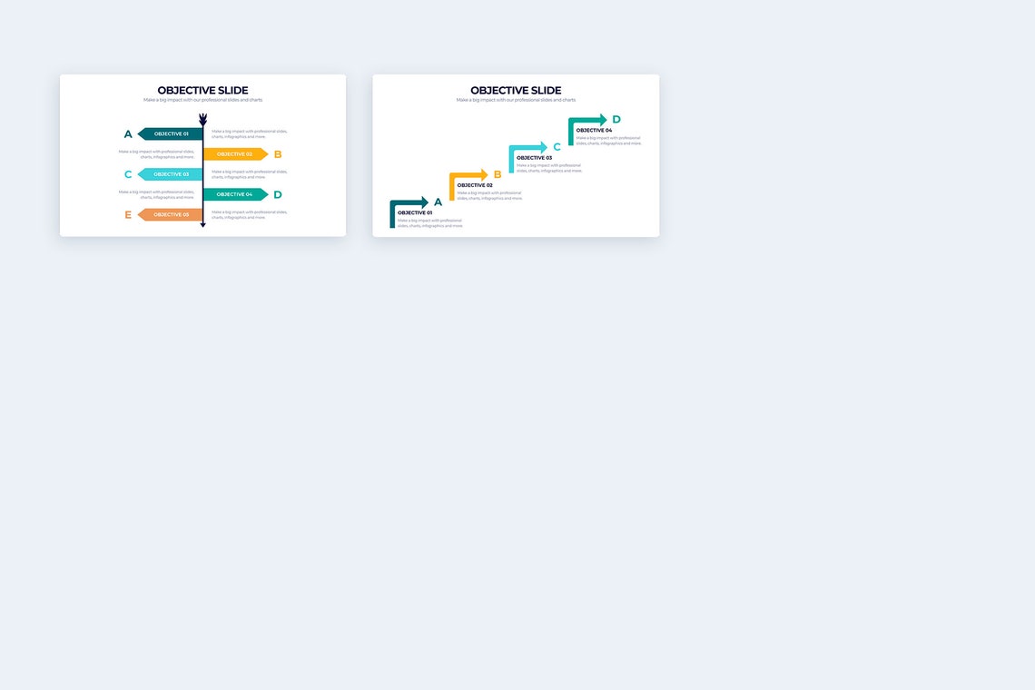 Objective Infographic Slides | Template for Illustrator | Easy to Edit ...
