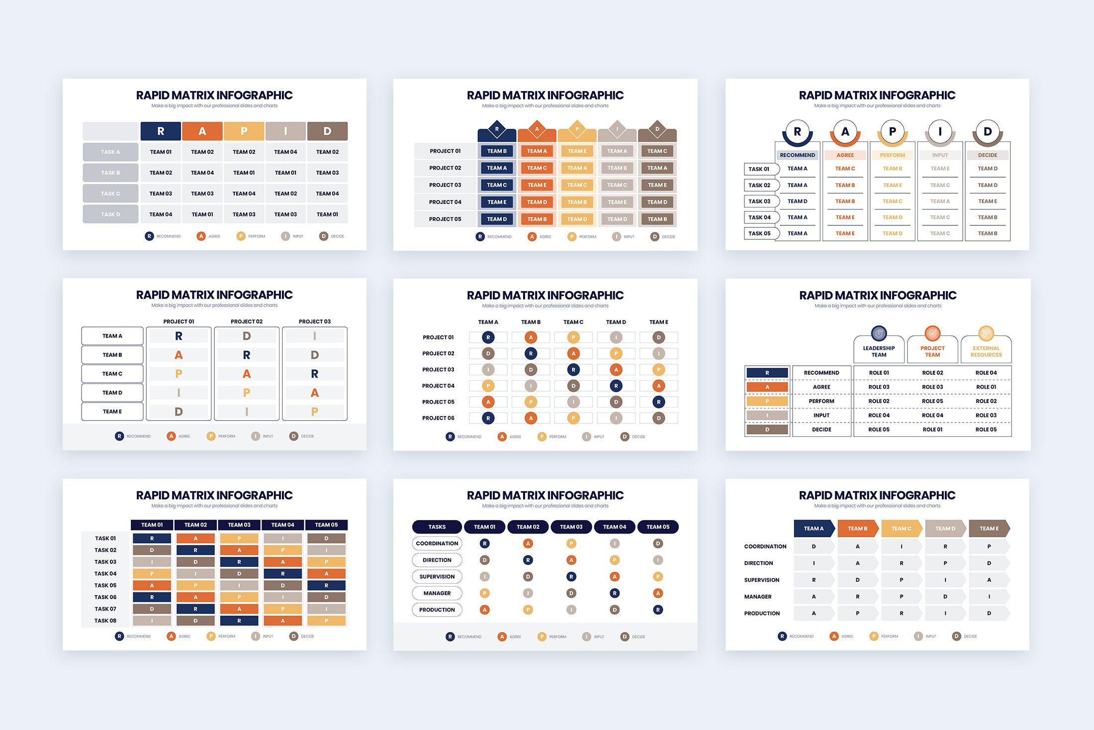 RAPID Matrix Infographics Powerpoint Template, Template for Powerpoint ...