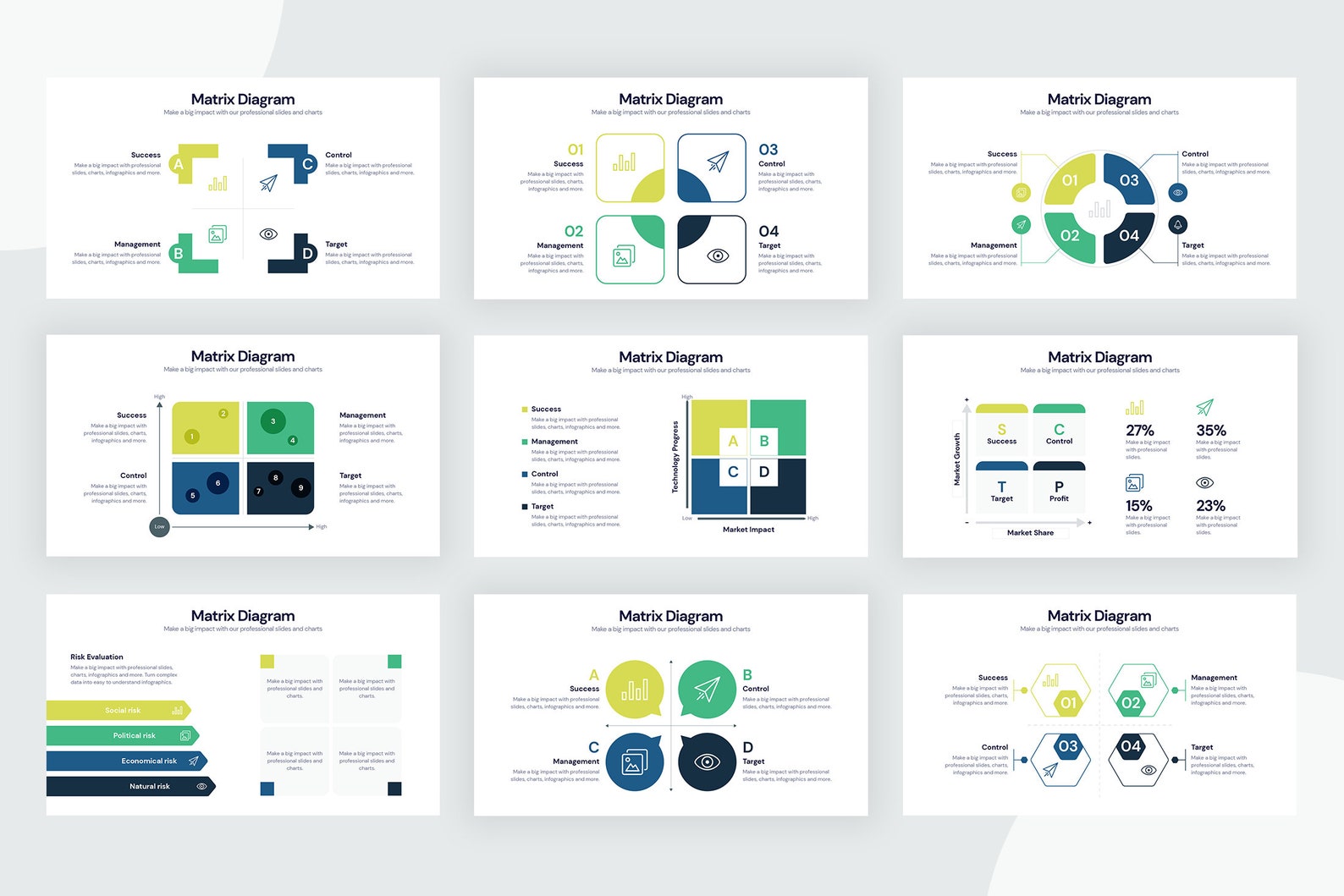 Matrix Diagram Templates | Diagrams for Powerpoint, Illustrator ...