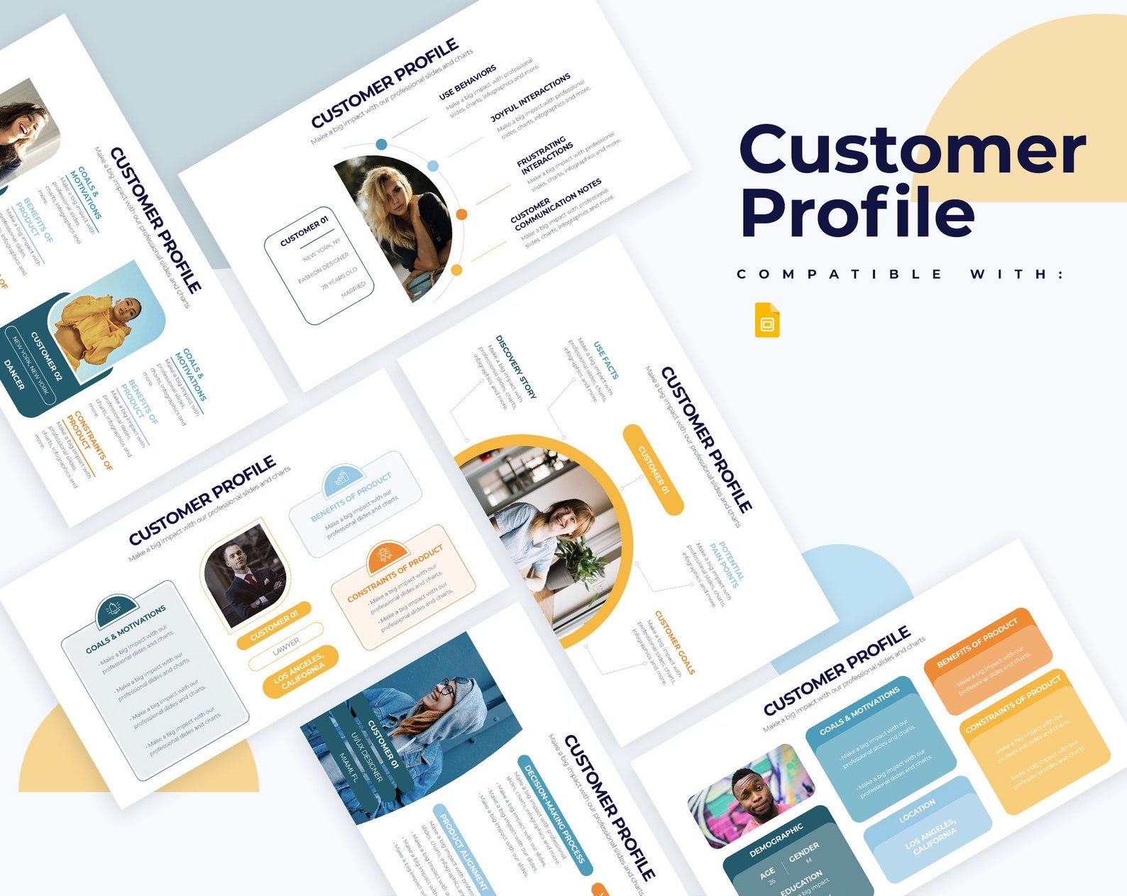 Customer Profile Infographics Template for Google Slides - Etsy