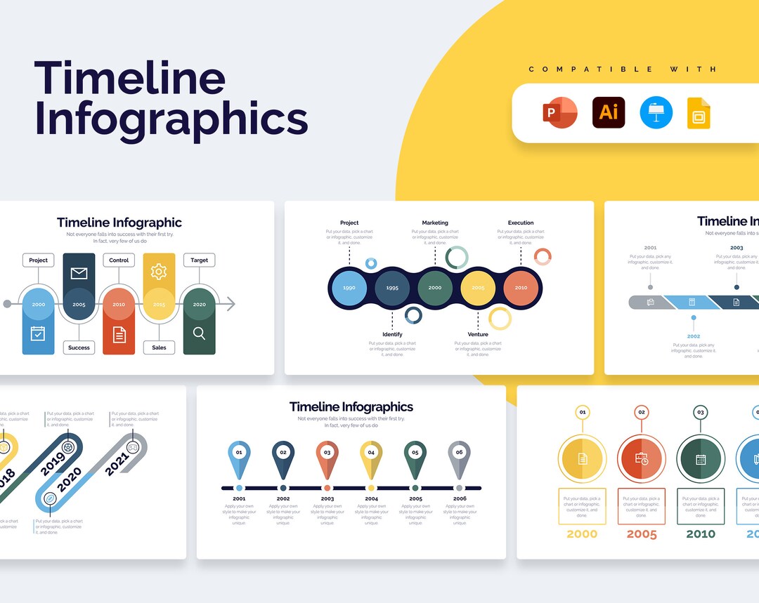 Timeline Infographic Templates | Diagrams for Powerpoint, Illustrator ...