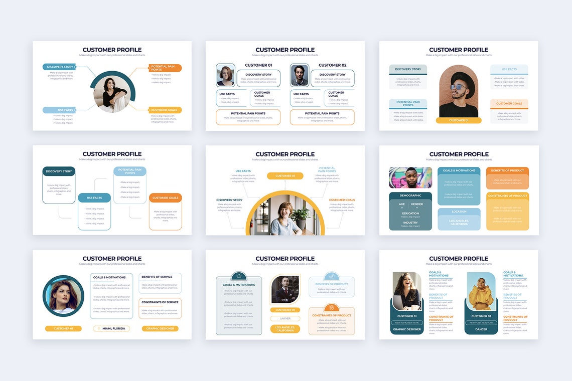 Customer Profile Infographics Template for Keynote Best - Etsy