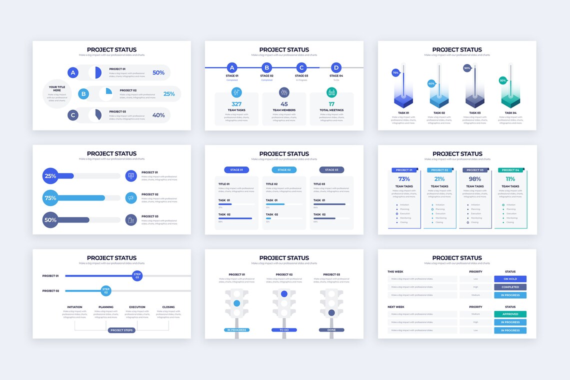 Project Status Infographics | Powerpoint Template, Template for ...
