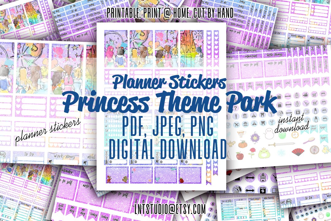 Princess Planner Stickers - Instant Download, Printable Weekly Planner ...