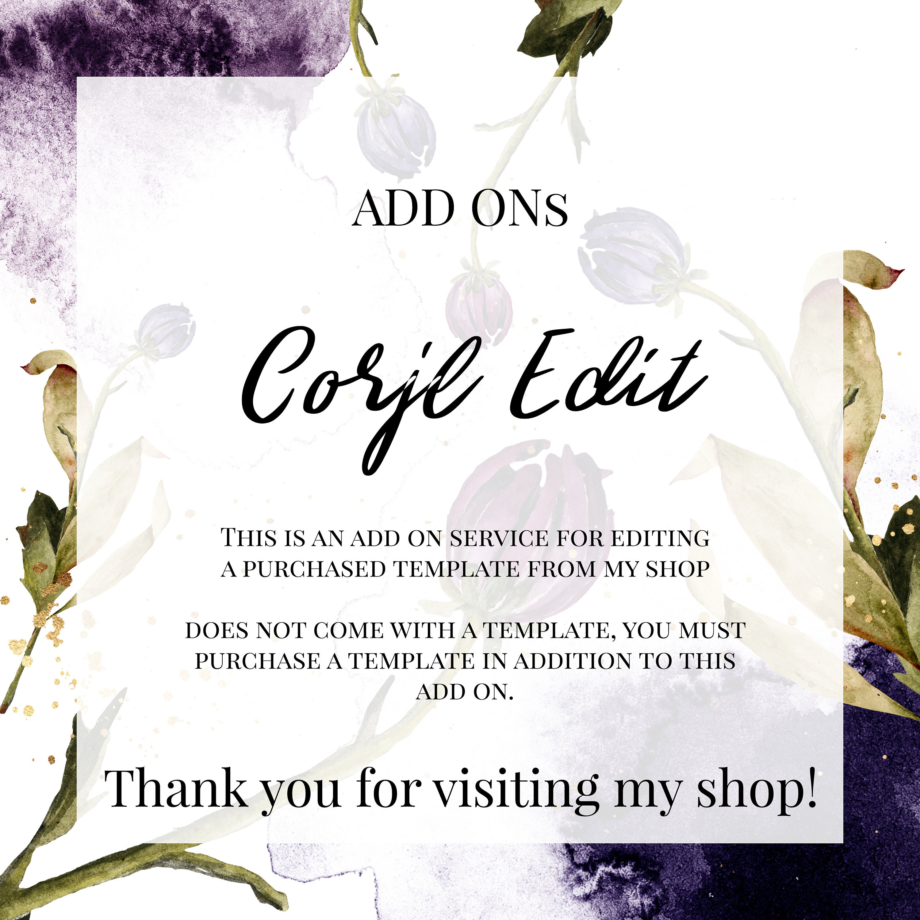 EDIT My Corjl Template, Add on Service - Etsy