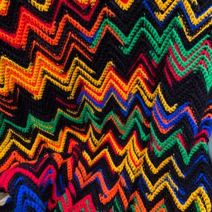 Crocheted Afghan Blanket “neon” - Etsy