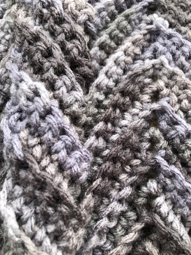 Crocheted Afghan Blanket “shades of Gray” - Etsy