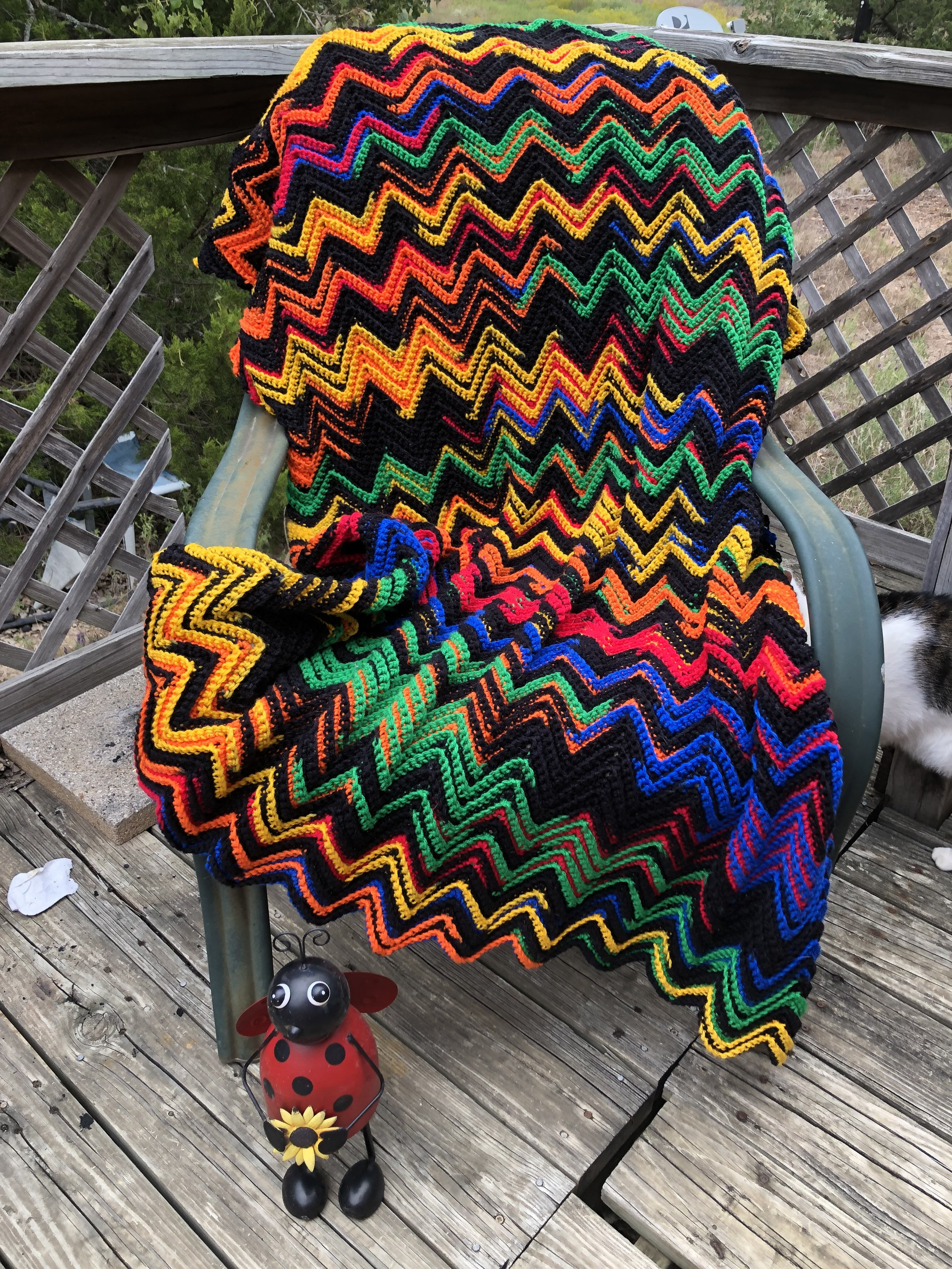 Crocheted Afghan Blanket “neon” - Etsy