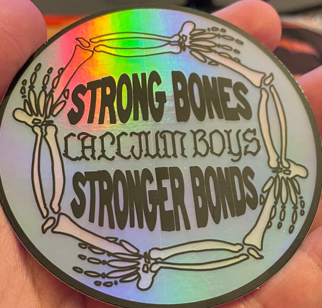 Holographic "stronger Bonds" Calcium Boys Sticker || Water Bottle ...