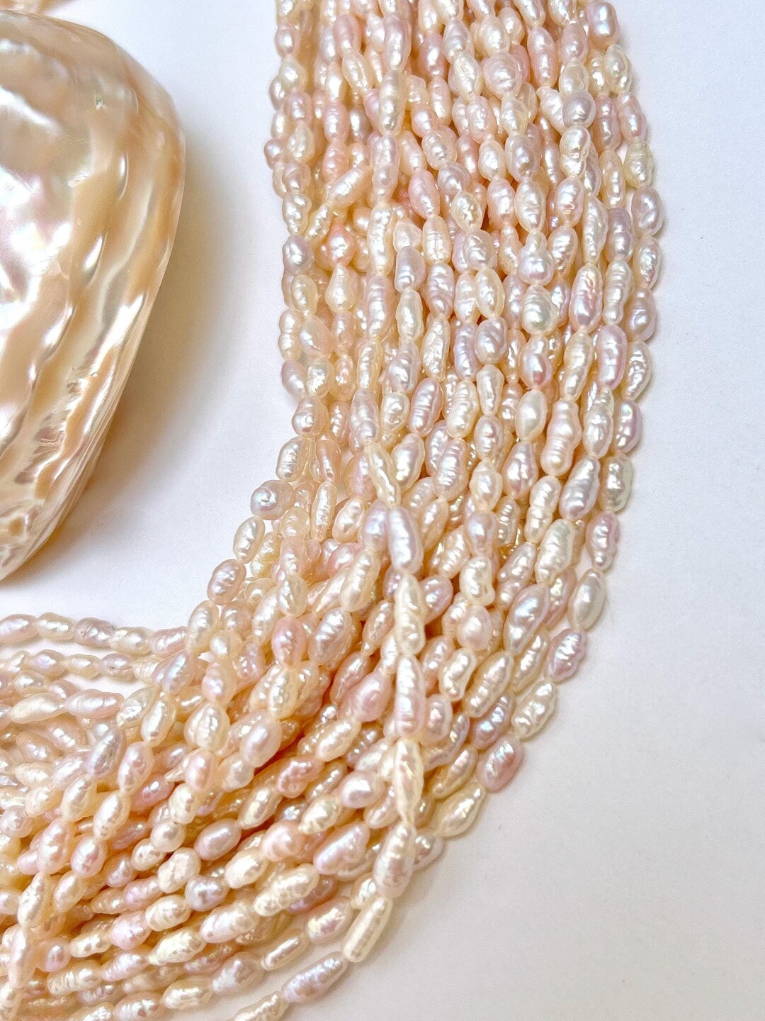 Cream Chinese Freshwater Rice Krispies 3.0-4.0mm Pearl Strand - Etsy
