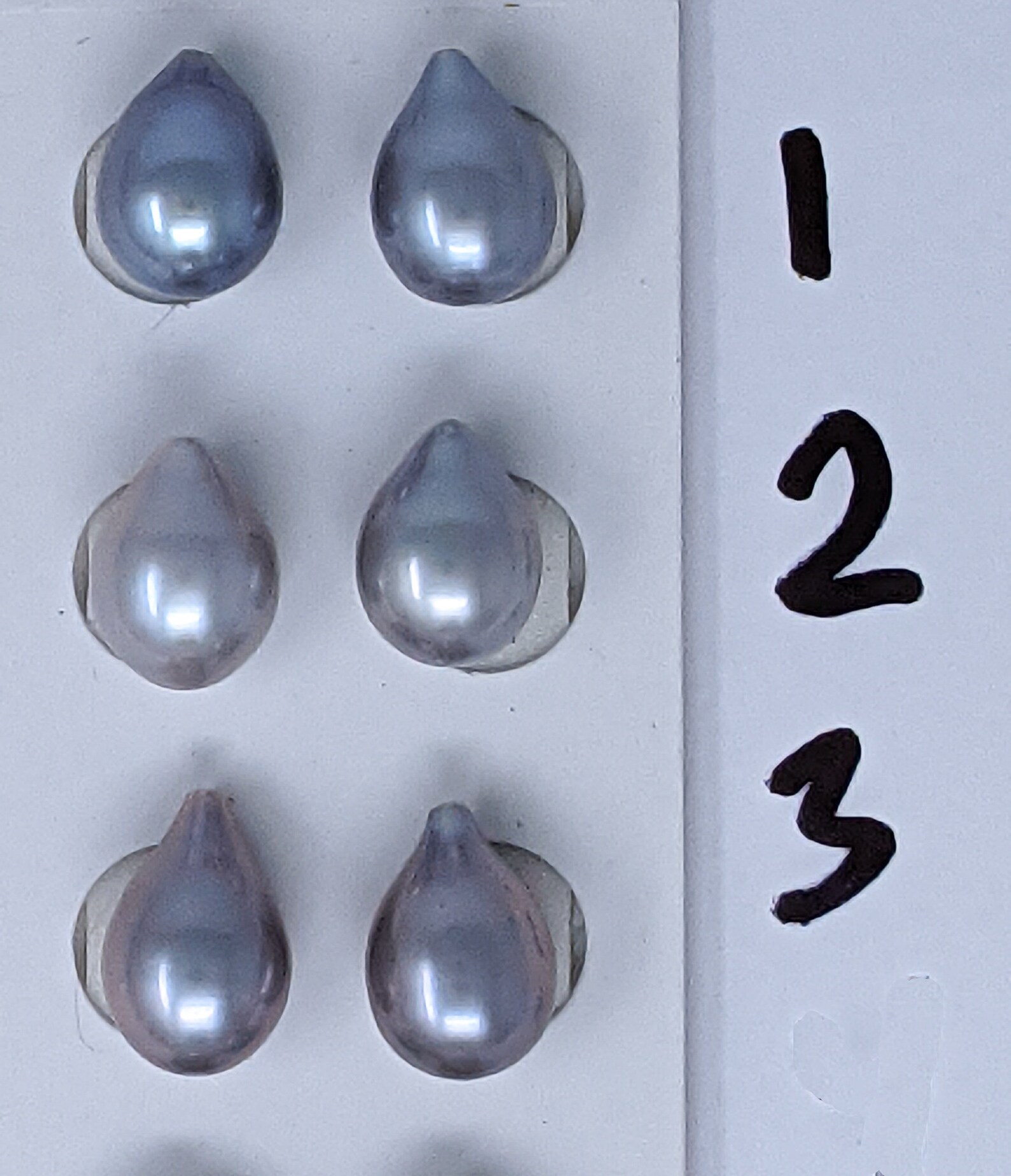 Dyed Chinese Freshwater Pearls Oval Silver Gray Pairs - Etsy UK