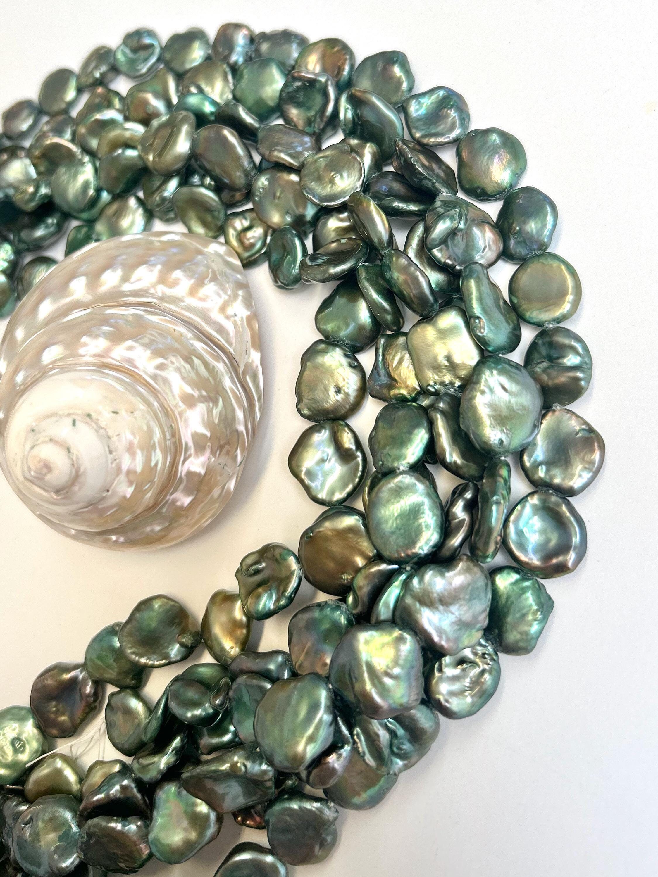 Dyed Chinese Freshwater Green 15+mm Pearl Strand - Etsy