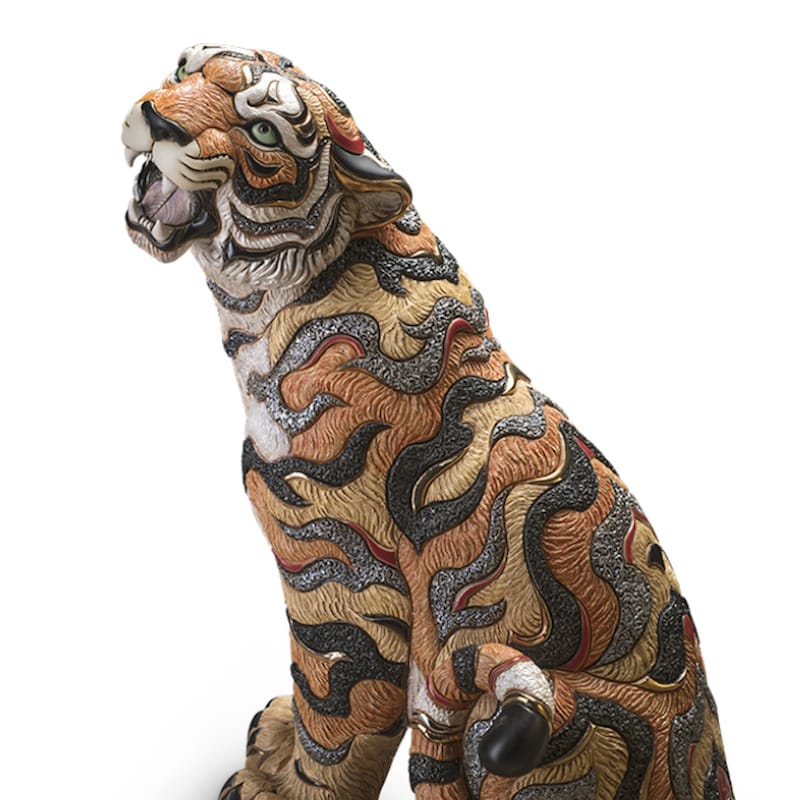 Porcelain Tiger Figurine - Etsy