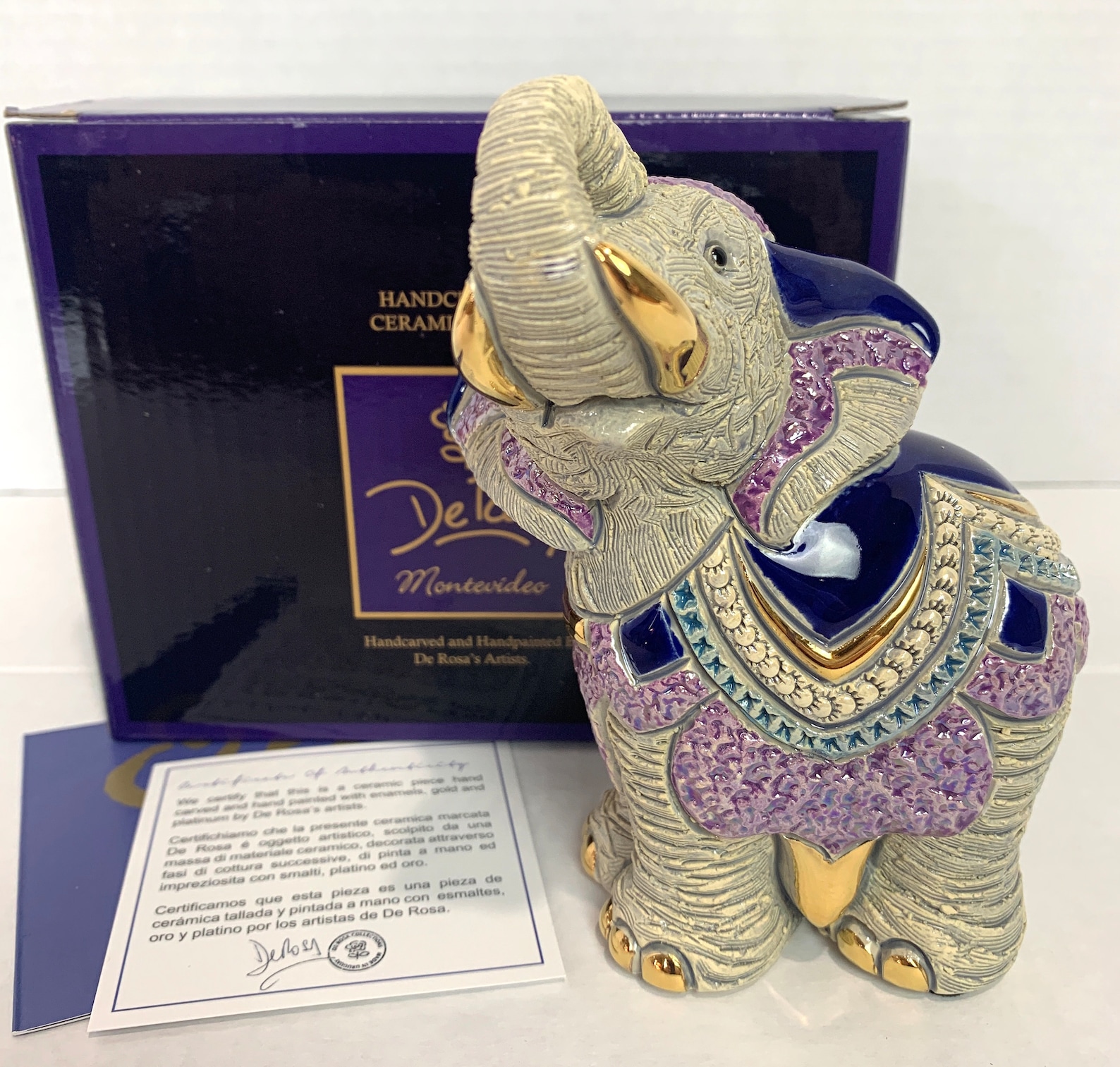 Handmade Ceramic Indian Elephant Figurines: De Rosa Family Collection ...