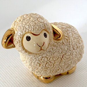 Handmade Sculpted Ceramic Mini Sheep Figurine De Rosa Collections the ...