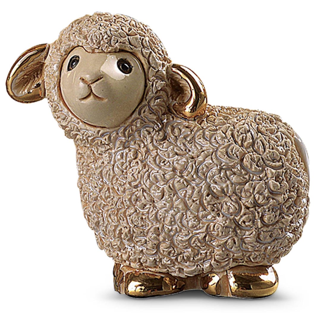 Handmade Sculpted Ceramic Mini Sheep Figurine - De Rosa Collections ...