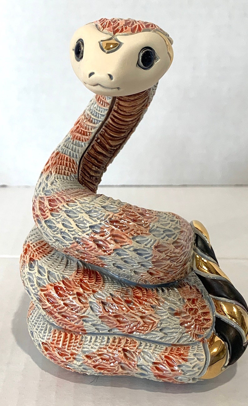 Handmade Sculpted Ceramic Snake Figurine De Rosa Collections - Etsy